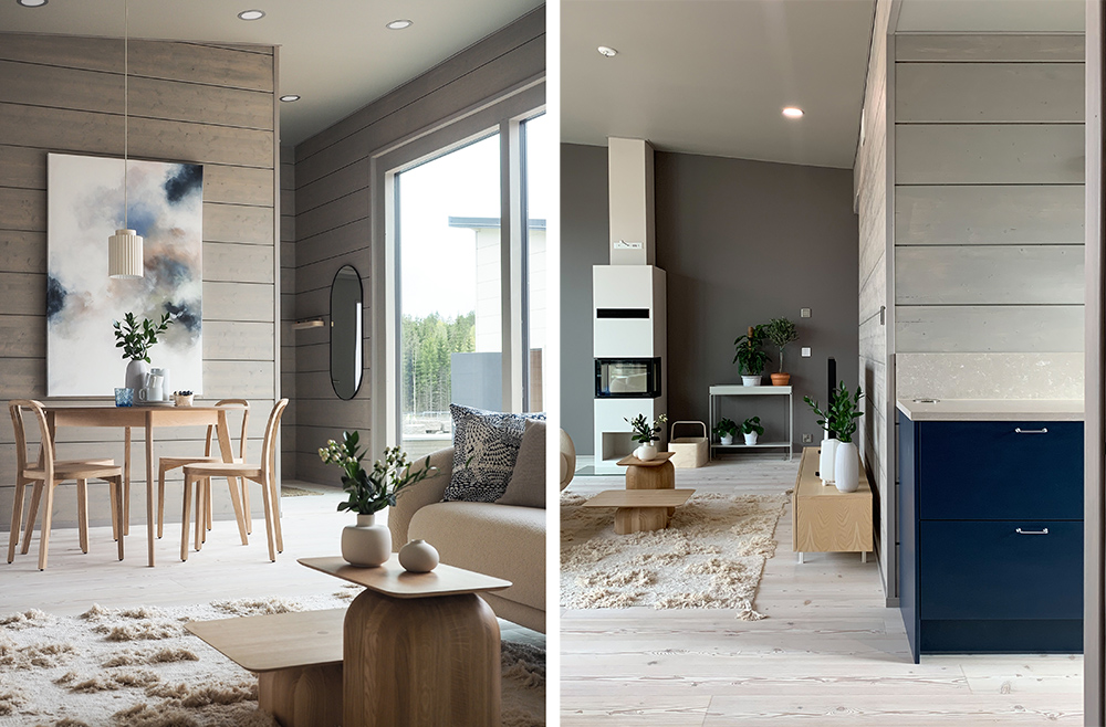 Tuusulan asuntomessuilla esiteltävä Honka Huomen -hirsitalo